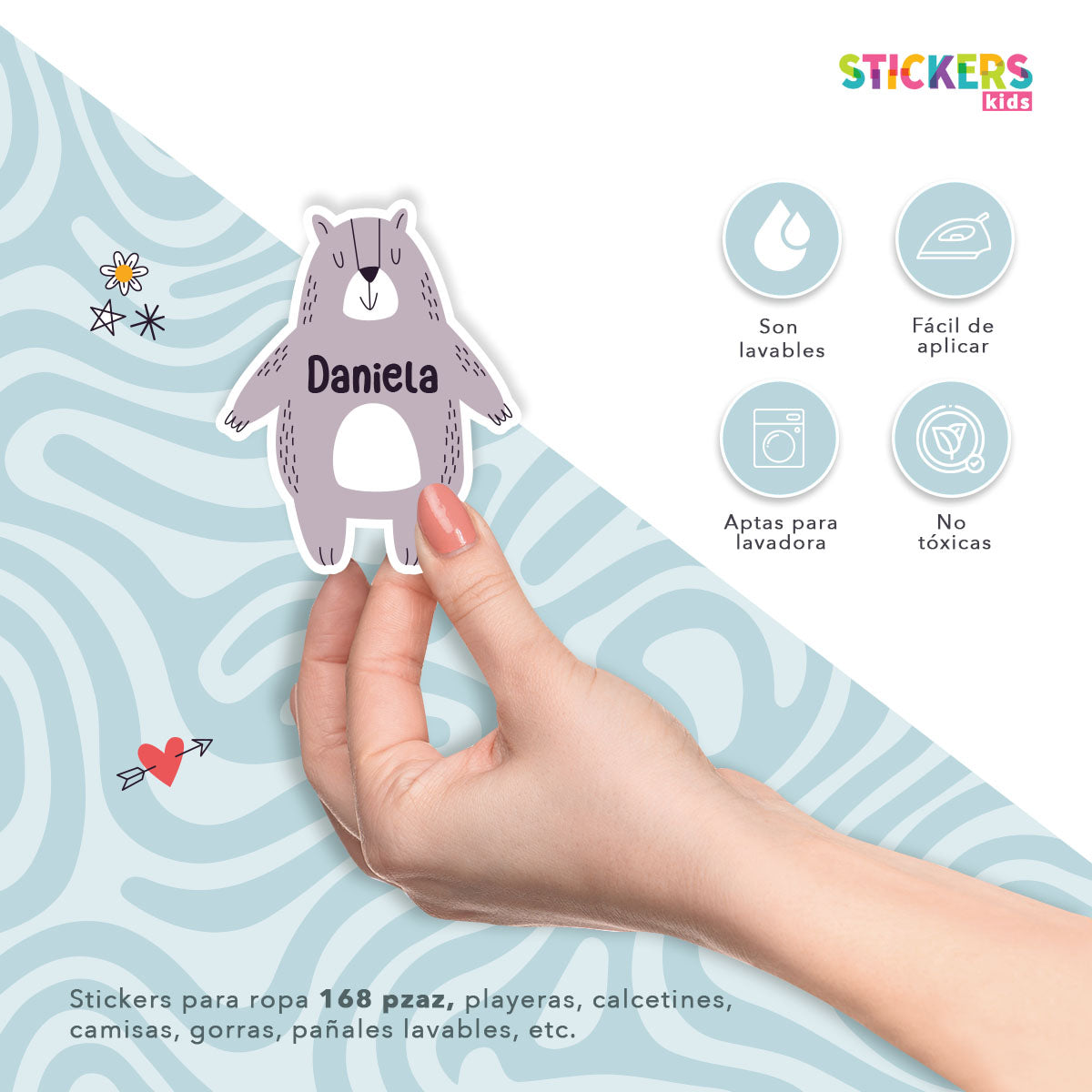 Kit Osito Textil – Stickers Kids